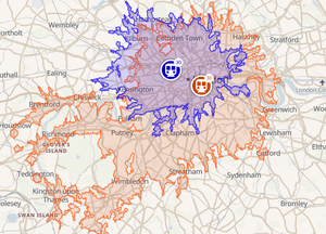 Travel Time Map | Isochrone Map - Geoapify